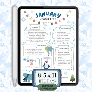 January Newsletter, Preschool Newsletter, New Year Newsletter, Monthly ...