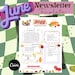 June Newsletter Template, Editable Newsletter, Monthly Newsletter ...