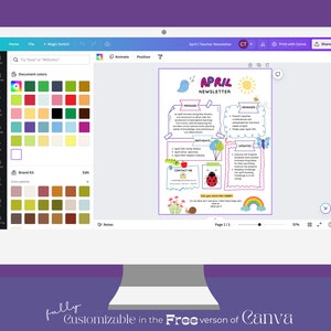 Teacher Newsletter for April Editable Newsletter Monthly Newsletter ...