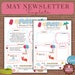 May Newsletter Template, Editable Newsletter, Monthly Newsletter ...