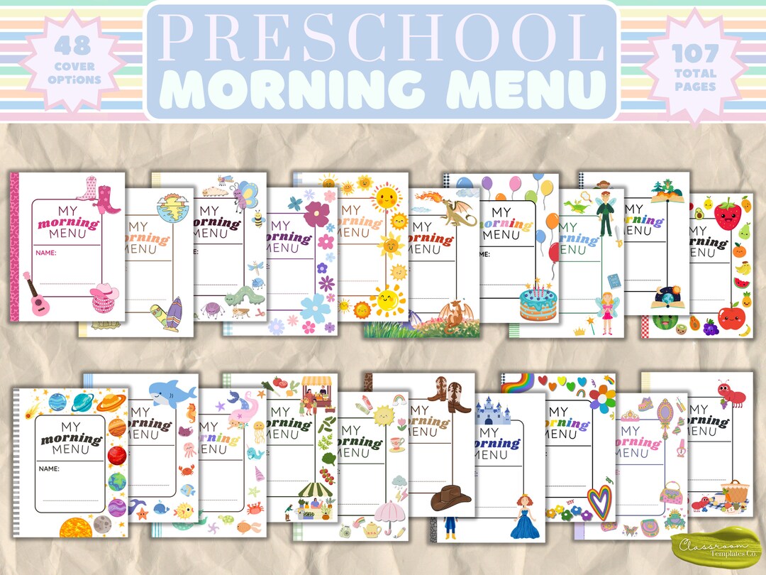 Preschool Morning Menu Printable, Homeschool Preschool, Preschool ...