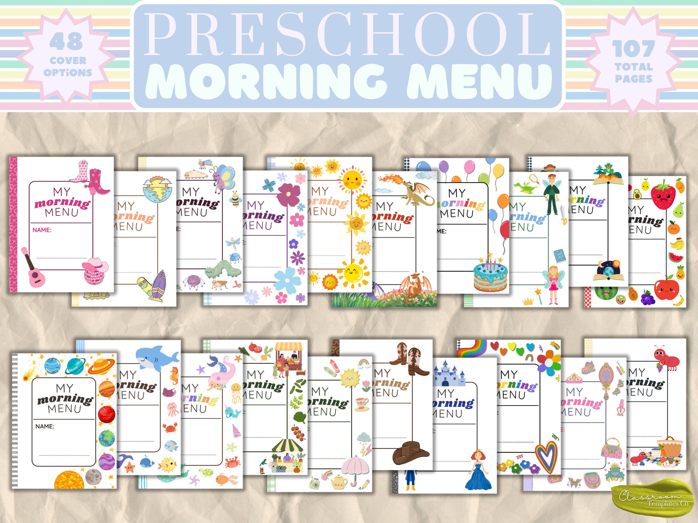 Preschool Morning Menu Printable, Homeschool Preschool, Preschool ...