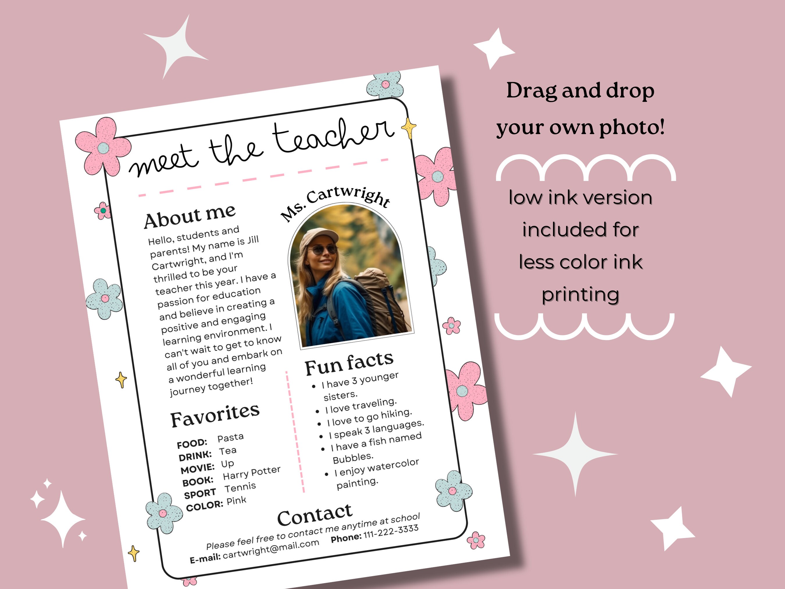 Meet the Teacher Open House Teacher Introduction Template Meet the ...