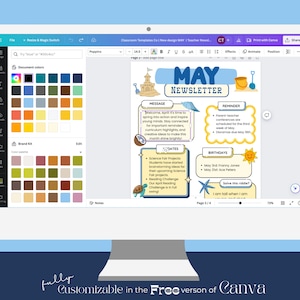 May Newsletter Template, Editable Newsletter, Monthly Newsletter ...