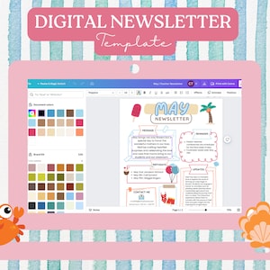 May Newsletter Template, Editable Newsletter, Monthly Newsletter ...
