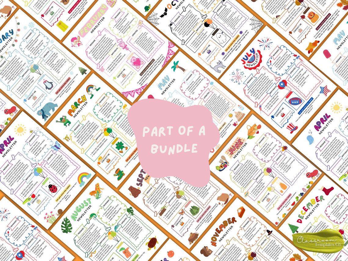 March Newsletter Template, Editable Newsletter, Monthly Newsletter ...