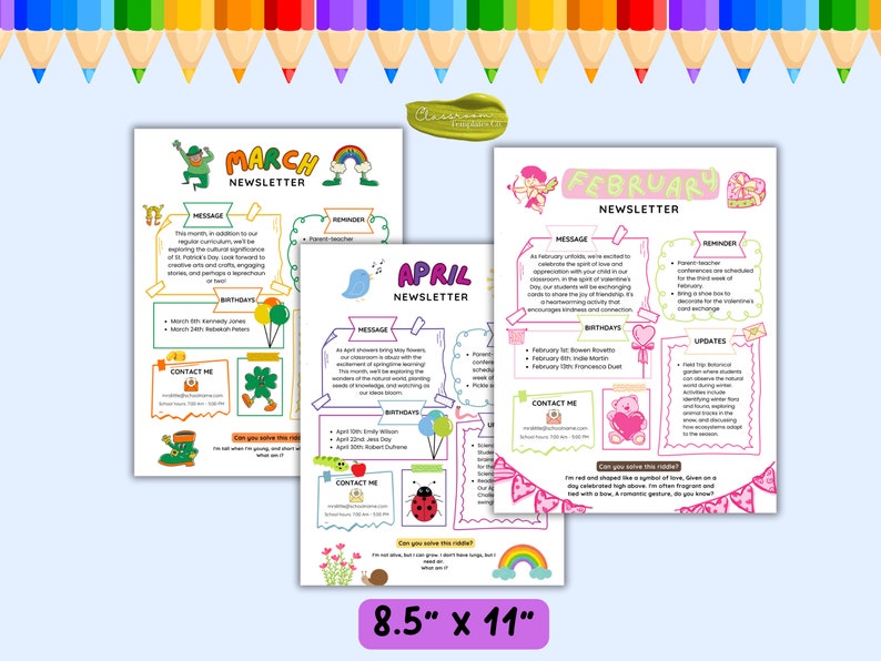 Newsletter Bundle, Newsletter Template, Editable Newsletter, Monthly ...