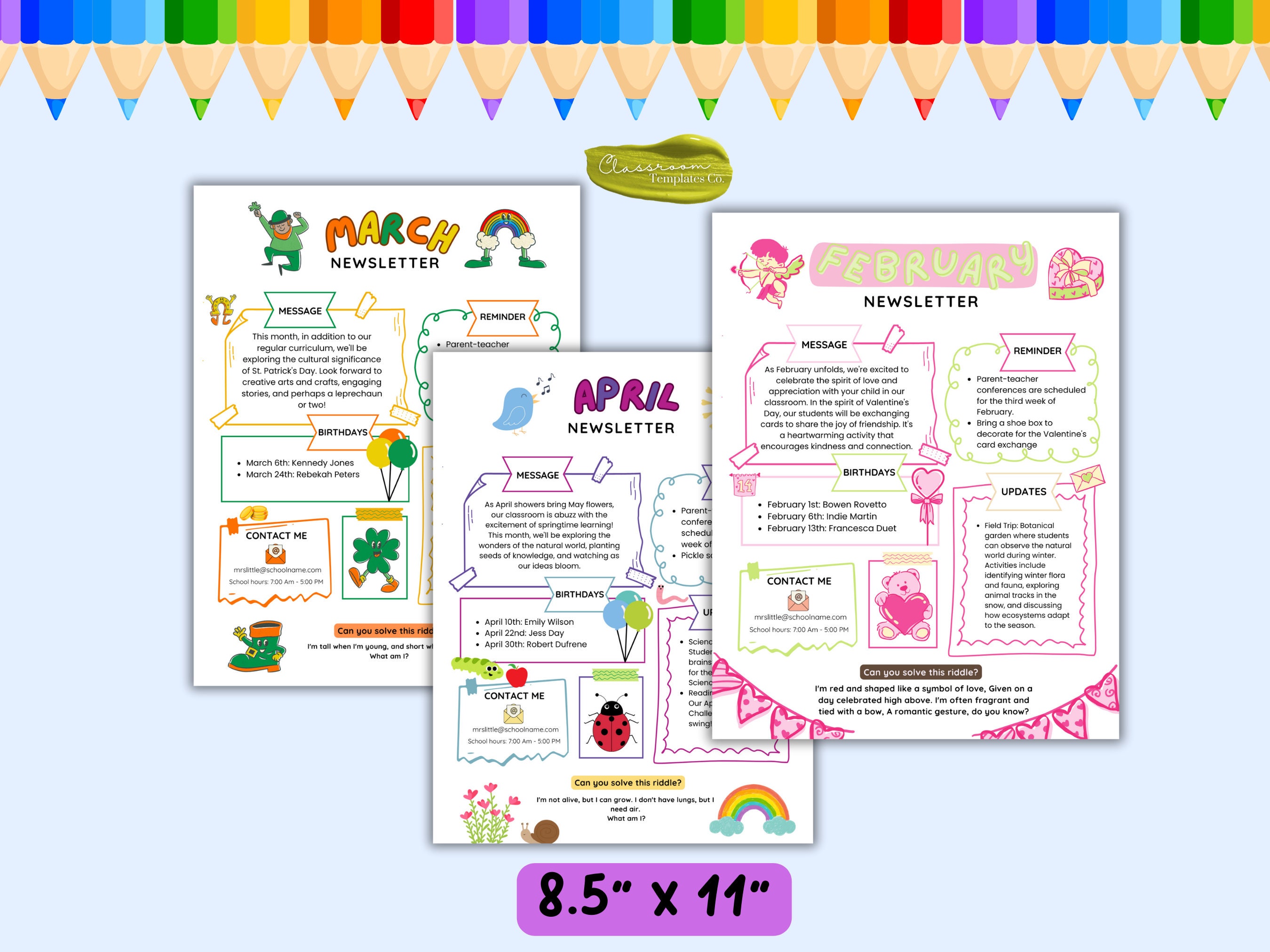 Newsletter Bundle, Newsletter Template, Editable Newsletter, Monthly ...