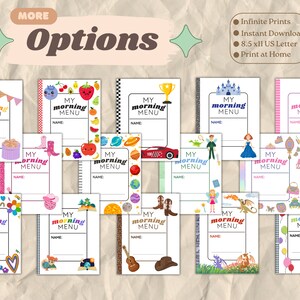 Preschool Morning Menu Printable, Homeschool Preschool, Preschool ...