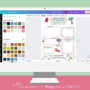 May Newsletter Template, Editable Newsletter, Monthly Newsletter ...