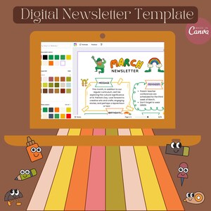 March Newsletter Template, Editable Newsletter, Monthly Newsletter ...