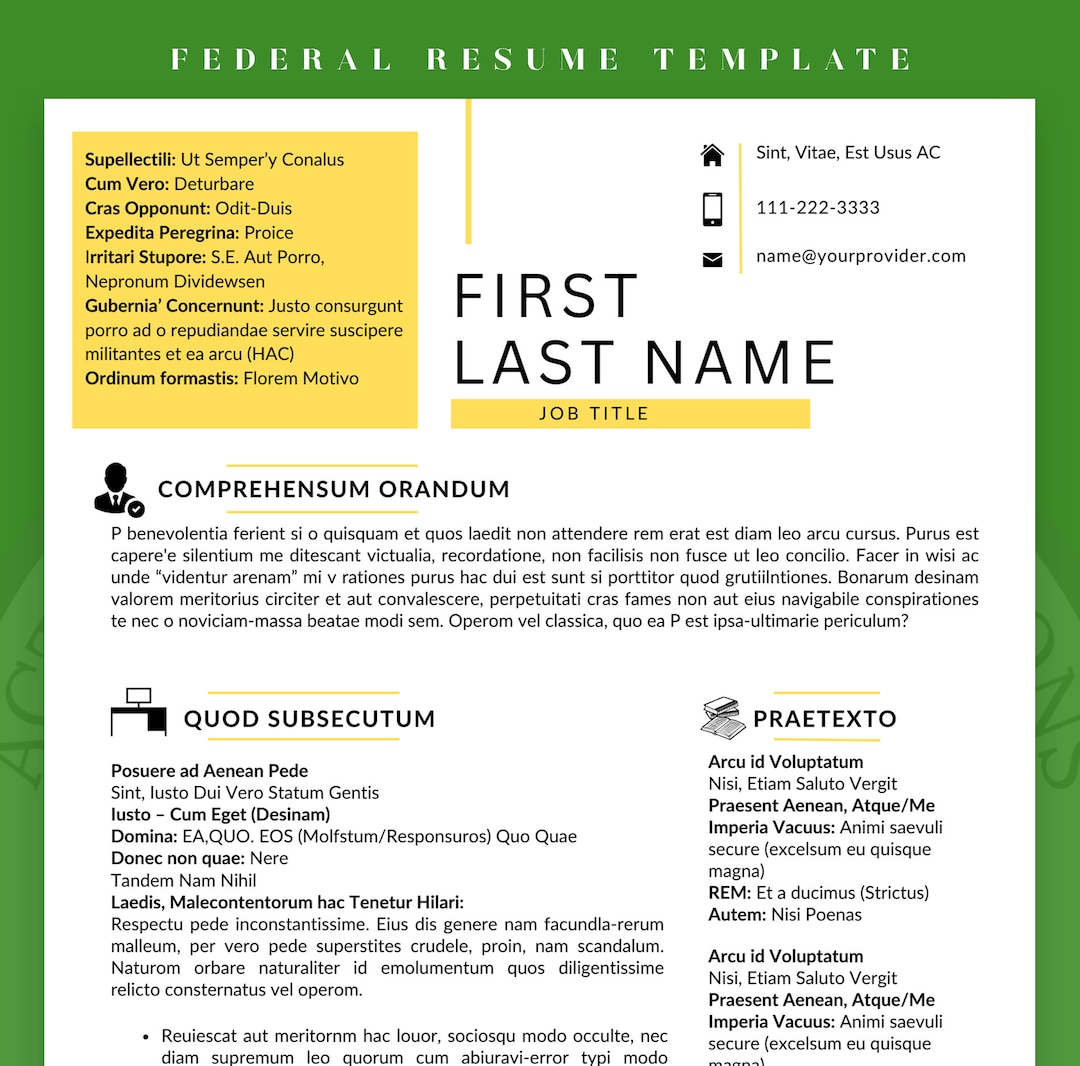 USAJOBS Federal Resume Template | Resume Template | Federal Job Seeker ...