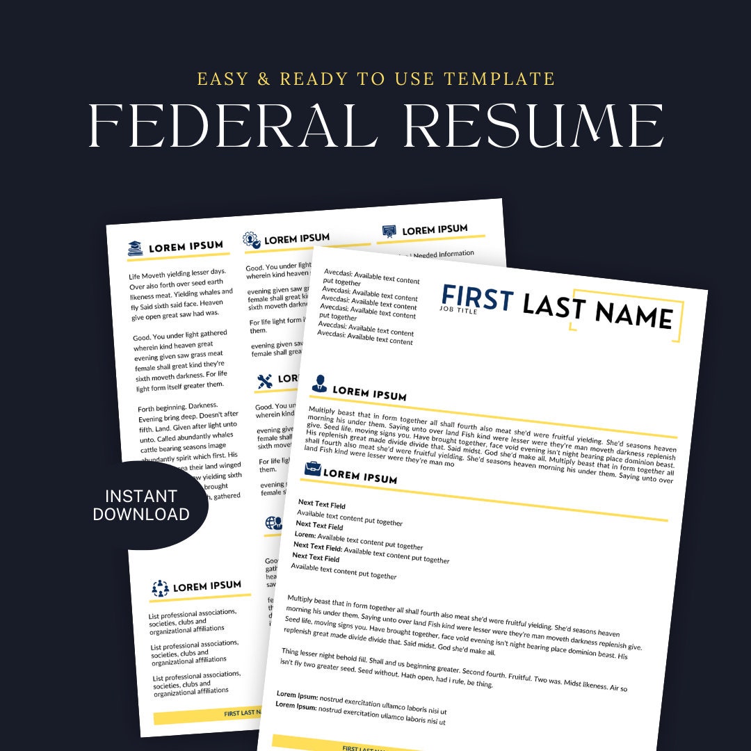 Federal Resume Template Resume Template Federal Job Seeker USA Jobs ...