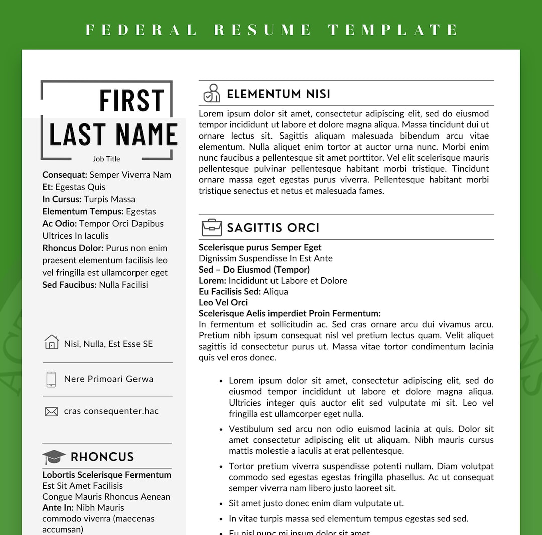 USAJOBS Federal Resume Template Resume Template Federal Job Seeker ...