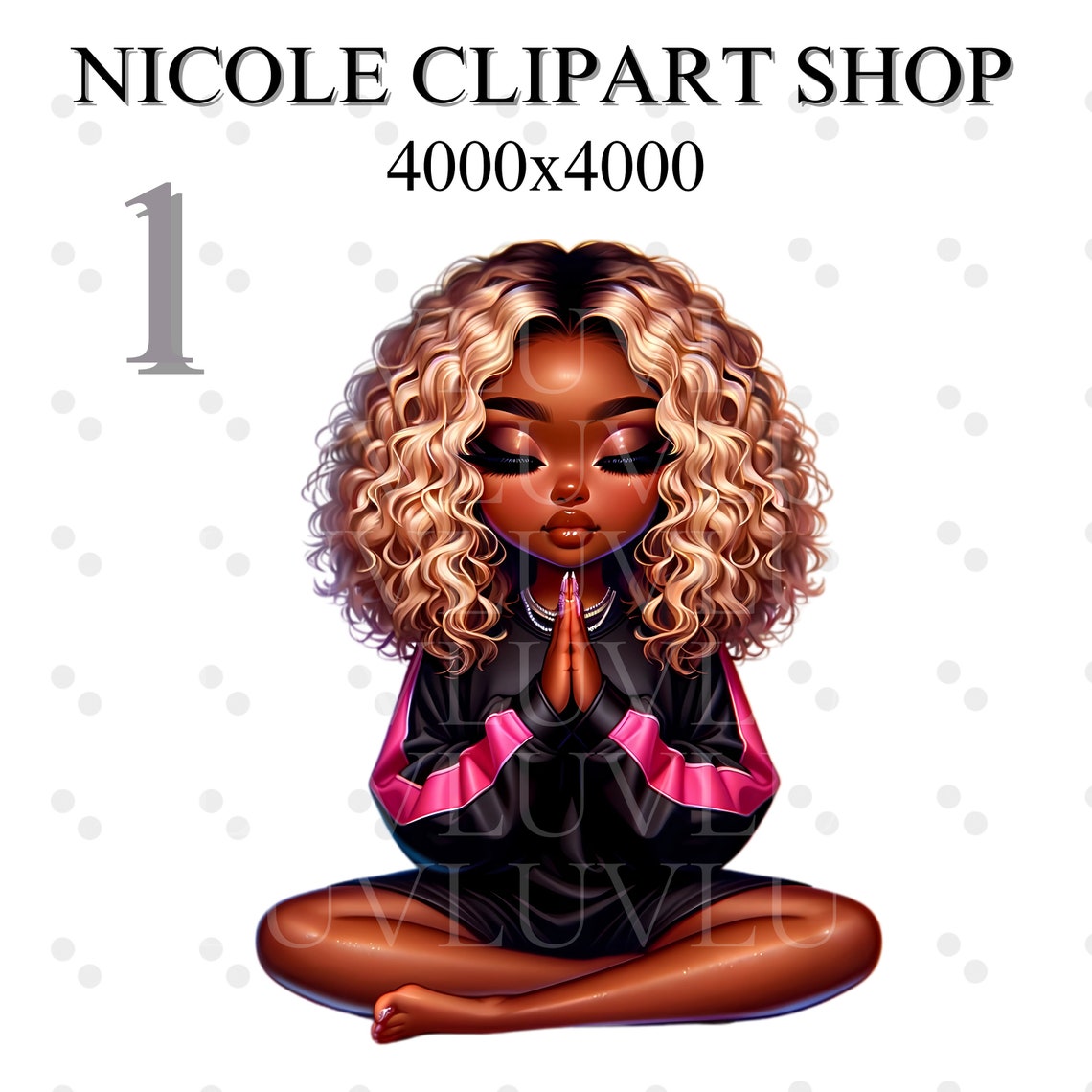 Chibi Girl Praying| PNG Clipart| Commercial Use Clipart - Etsy