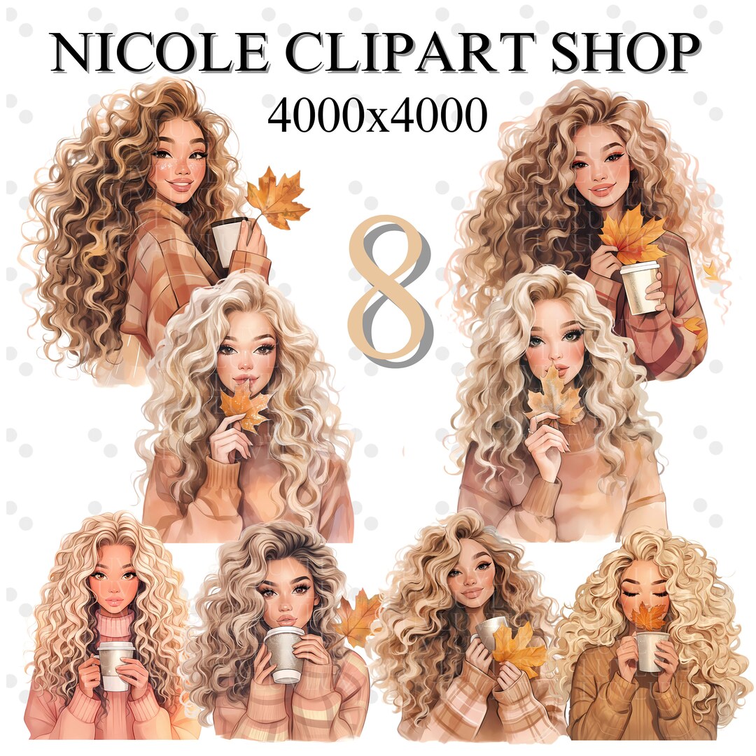 Commercial Use| Autumn Fall Girls| PNG Clipart - Etsy