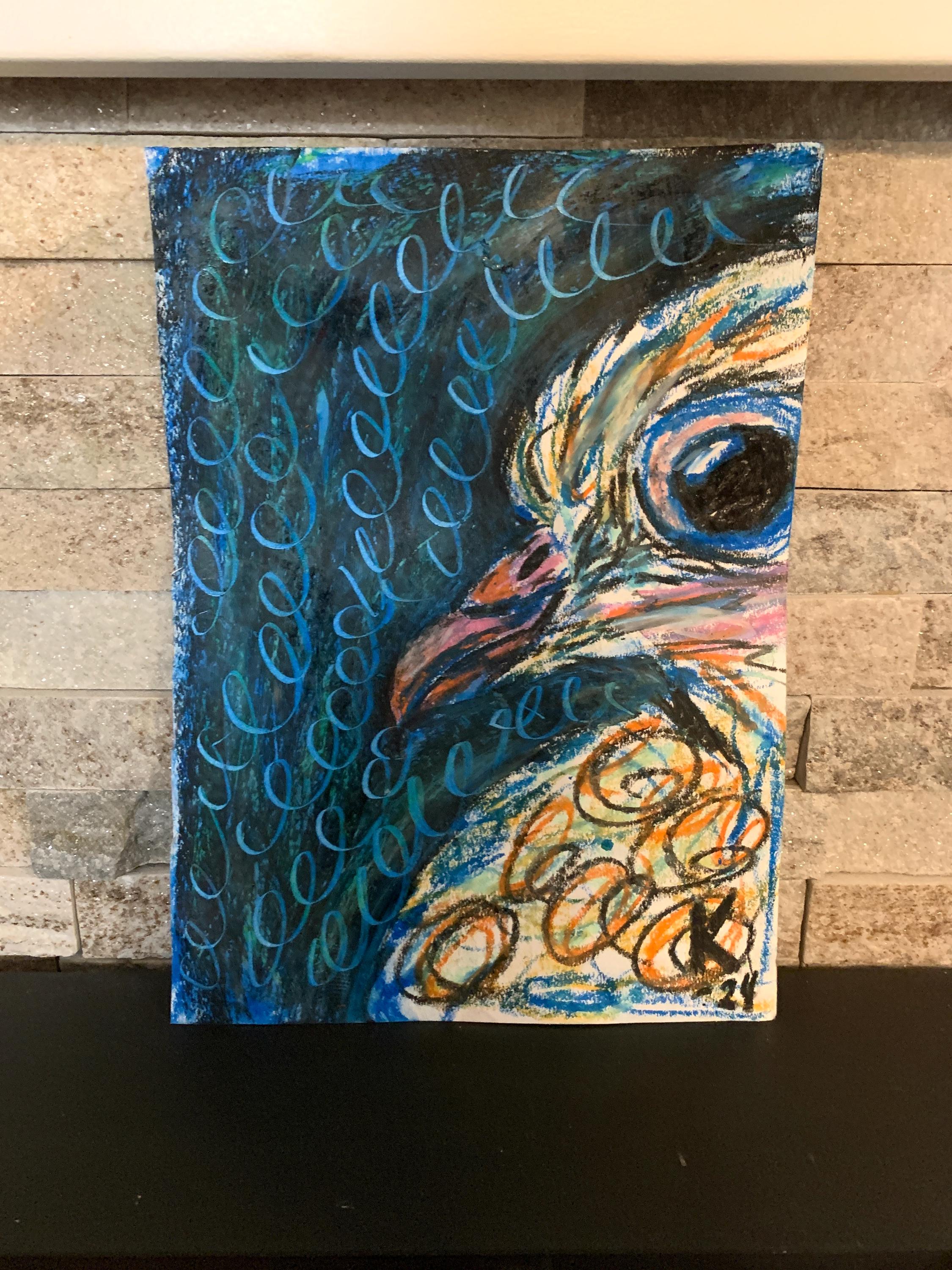 Colorful Abstract Oil Pastel Drawing- “l’eau” - Etsy