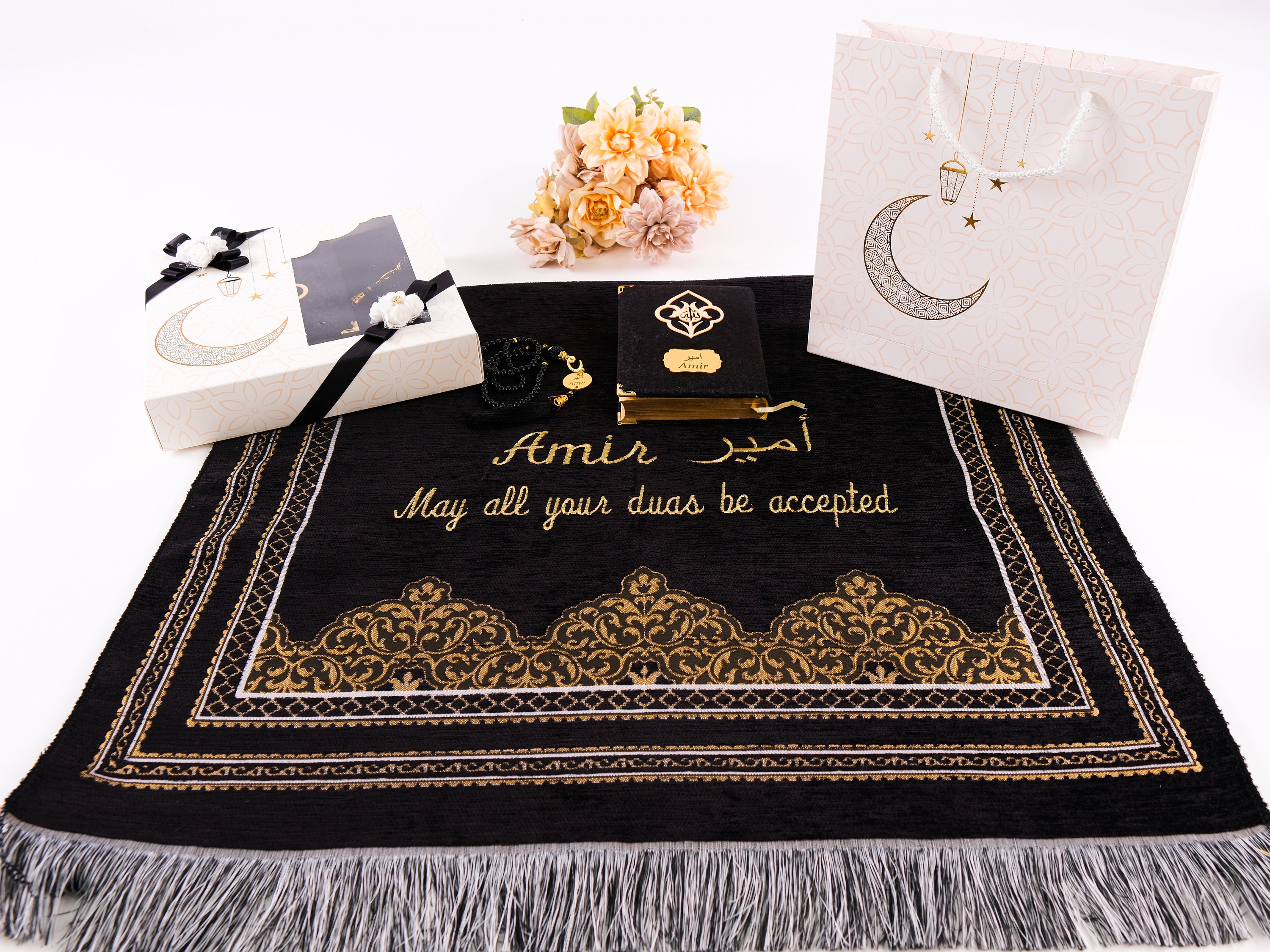 Personalized Prayer Mat Quran Tasbeeh Gift Set Ramadan Eid Hajj Umrah ...