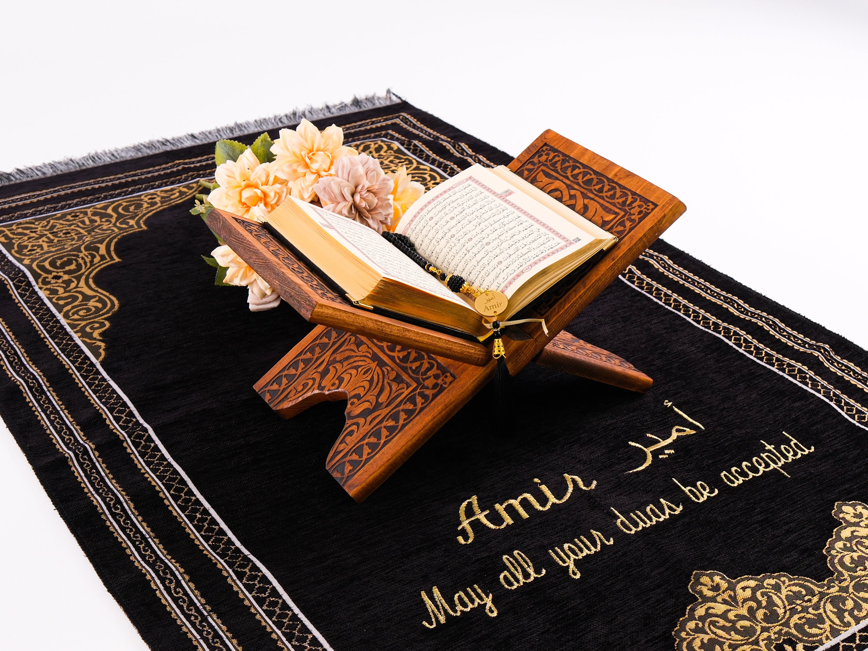 Personalized Prayer Mat Quran Tasbeeh Gift Set Ramadan Eid Hajj Umrah ...