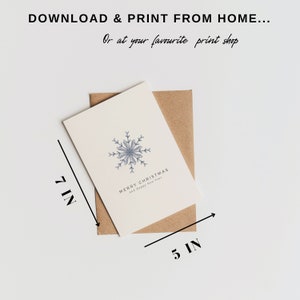 12 Snowflake Christmas Cards Digital Printable Holiday Cards Bundle L ...