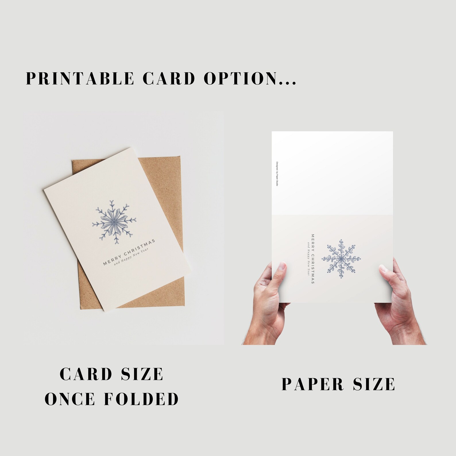 12 Snowflake Christmas Cards Digital Printable Holiday Cards Bundle L ...