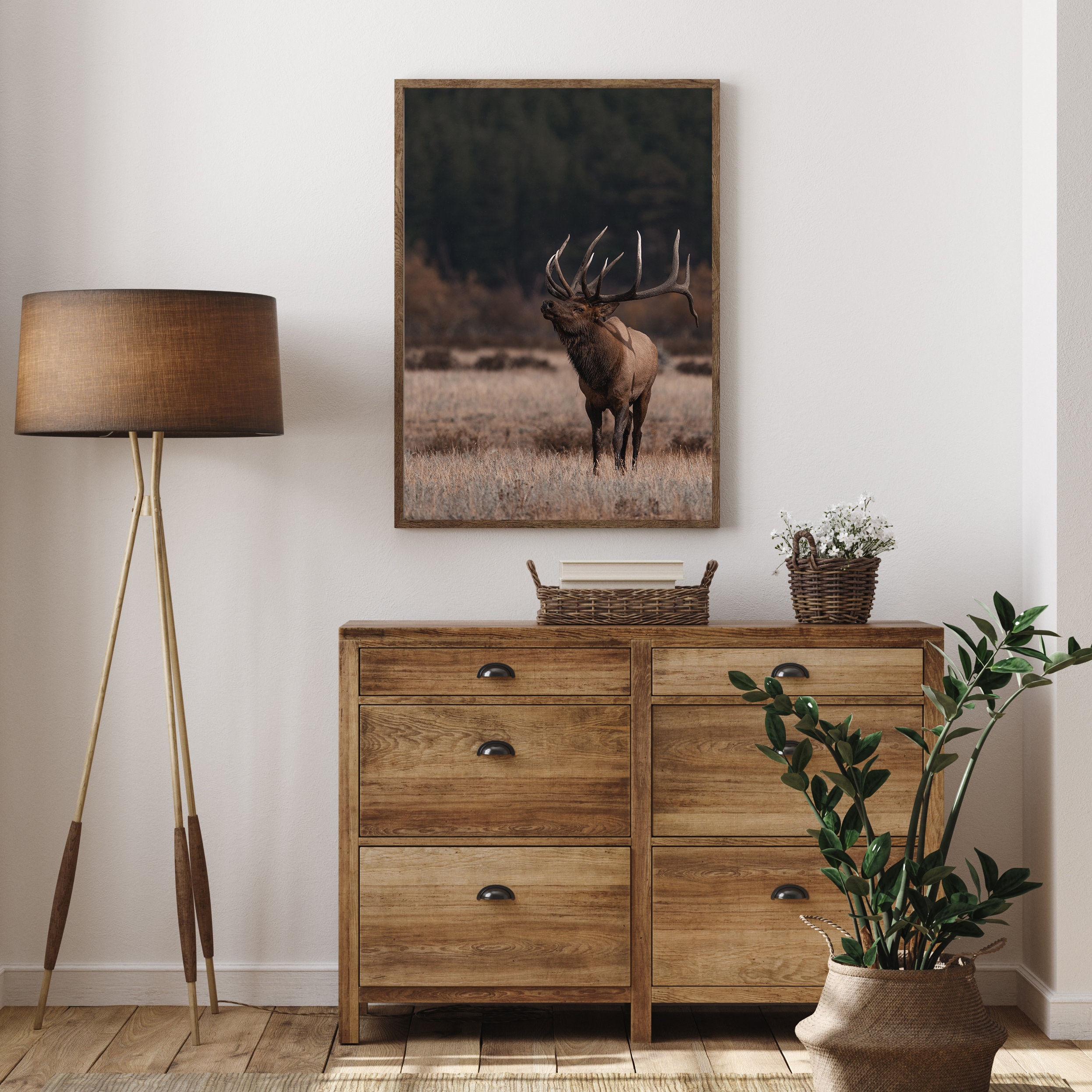 Western Elk Poster, Bull Elk Wall Art, Rustic Nature Print, Wildlife ...