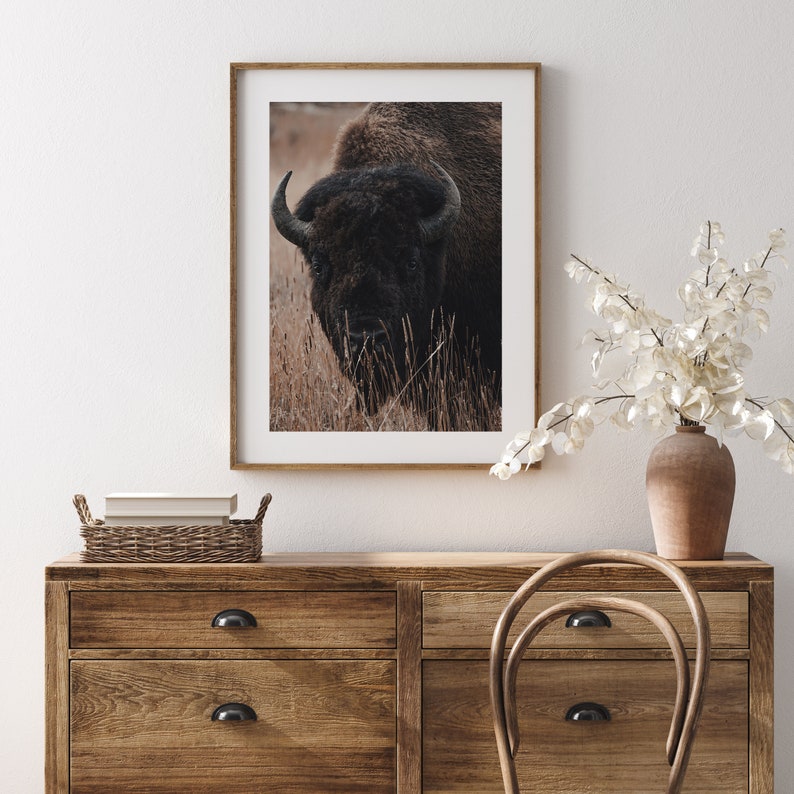 Rustic Bison Printable, Western Home Decor, American Buffalo Print ...