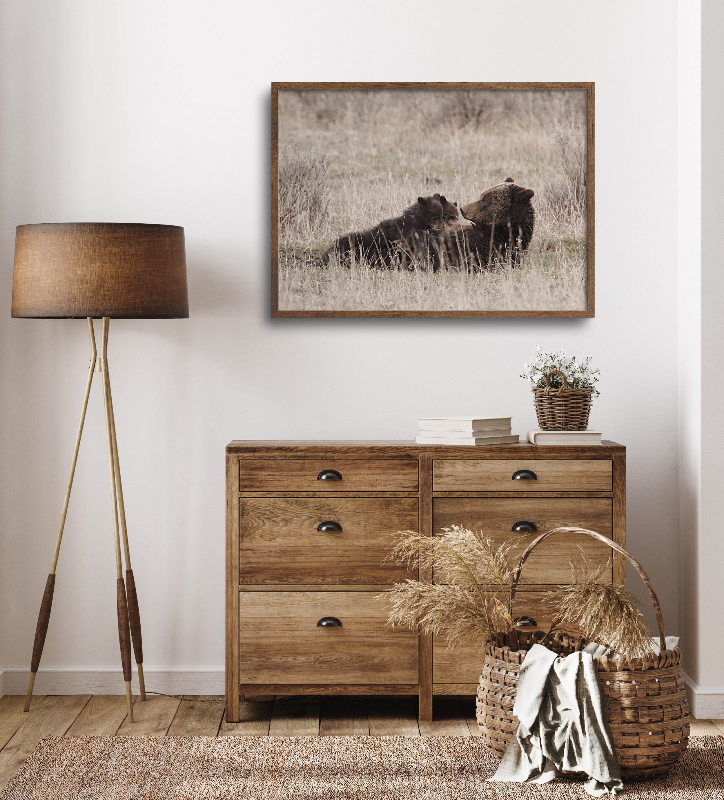 Mama Bear Nursing Young, Grizzly Bear Wall Art, Wildlife Photography ...