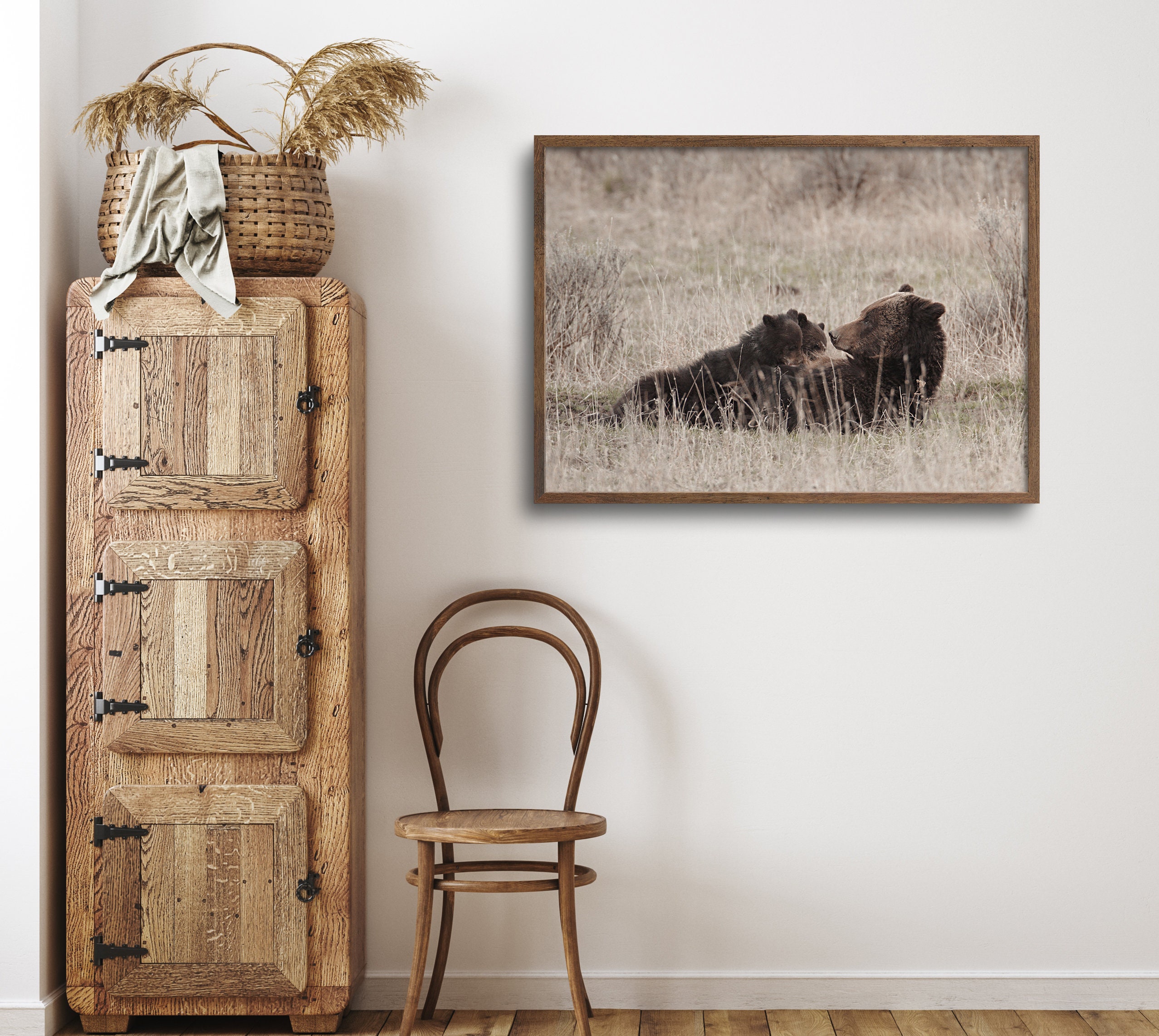 Mama Bear Nursing Young, Grizzly Bear Wall Art, Wildlife Photography ...