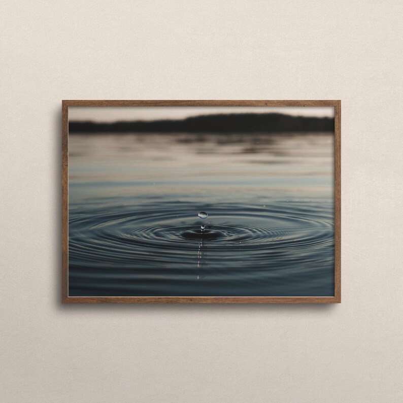 Water Drop on Lake Surface, Rustic Wall Art, Water Ripples Photo, Lake ...