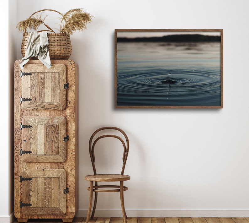 Water Drop on Lake Surface, Rustic Wall Art, Water Ripples Photo, Lake ...
