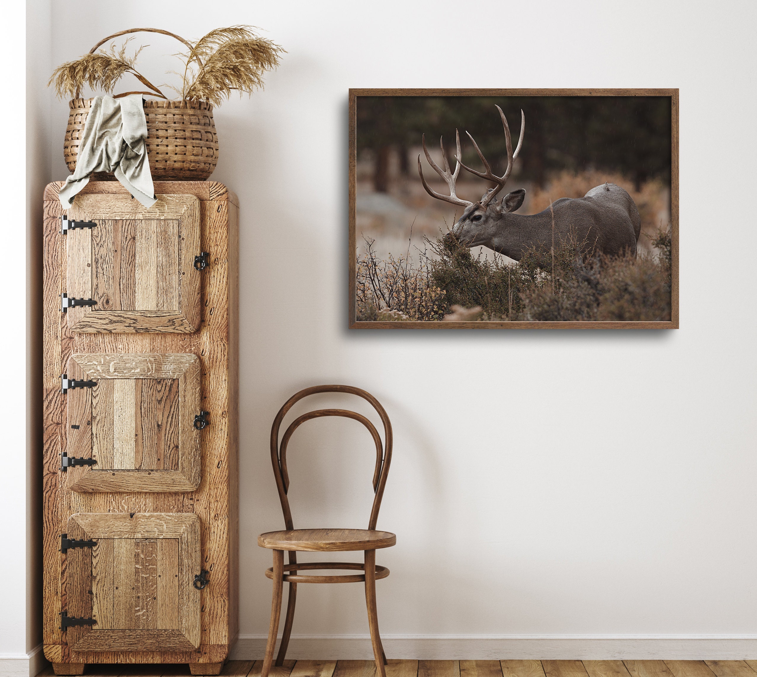 Grazing Mule Deer Printable, Huge Buck Print, Western Home Decor ...