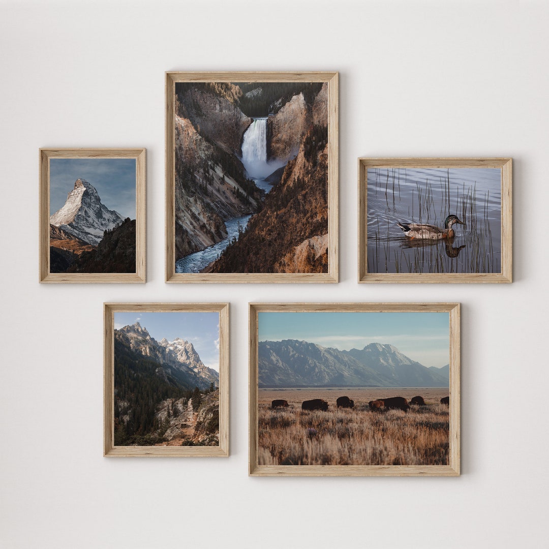 Western Scenery Print Set, Rustic Gallery Wall, Yellowstone Printable ...