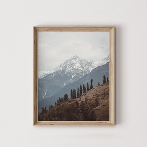 Mountainside Pine Trees, Steep Landscape Print, Rustic Scenery Poster ...