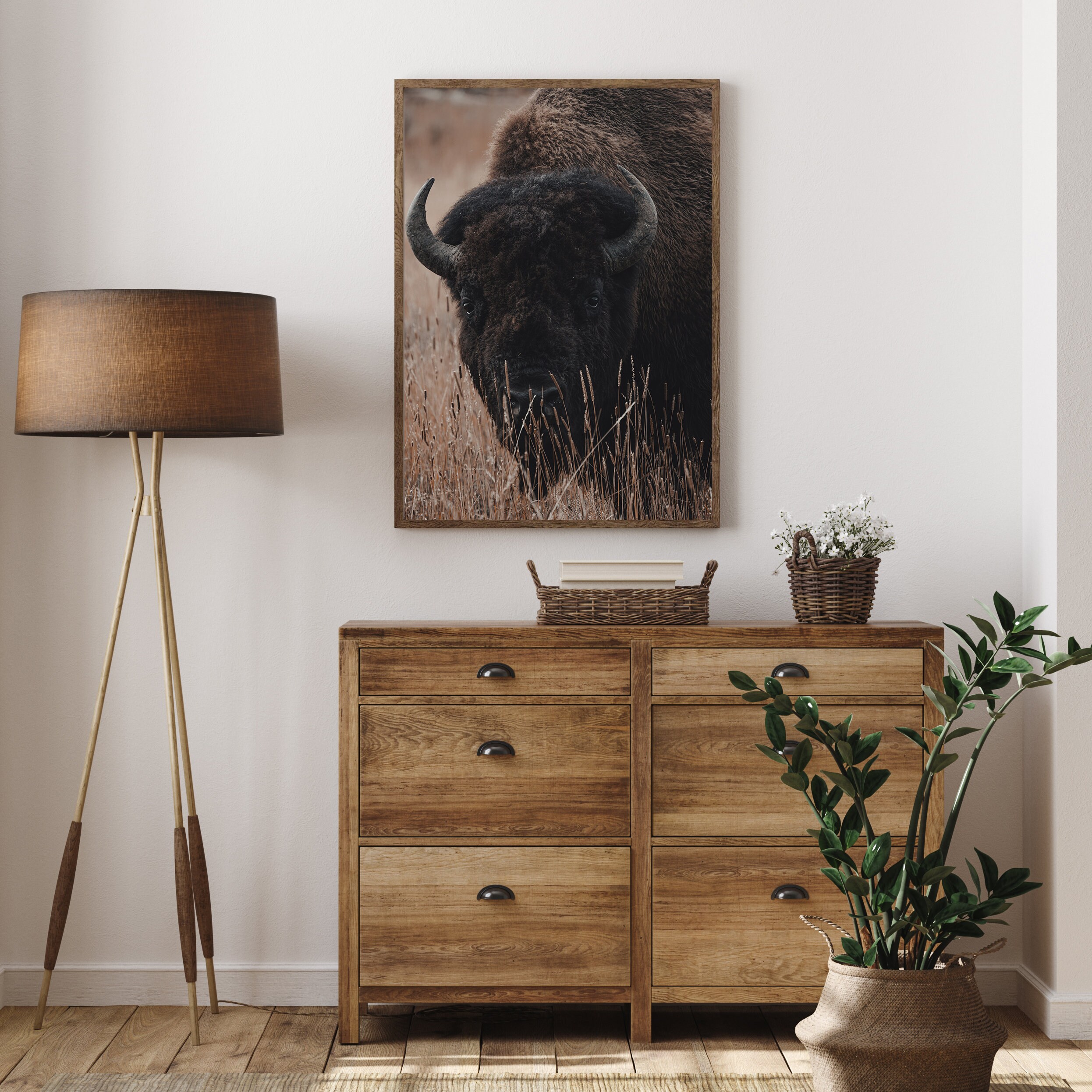 Rustic Bison Printable, Western Home Decor, American Buffalo Print ...