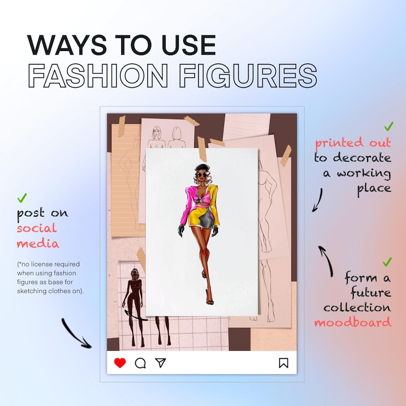 Female Croquis Template, Fashion Figures Procreate Croquis Stamps ...