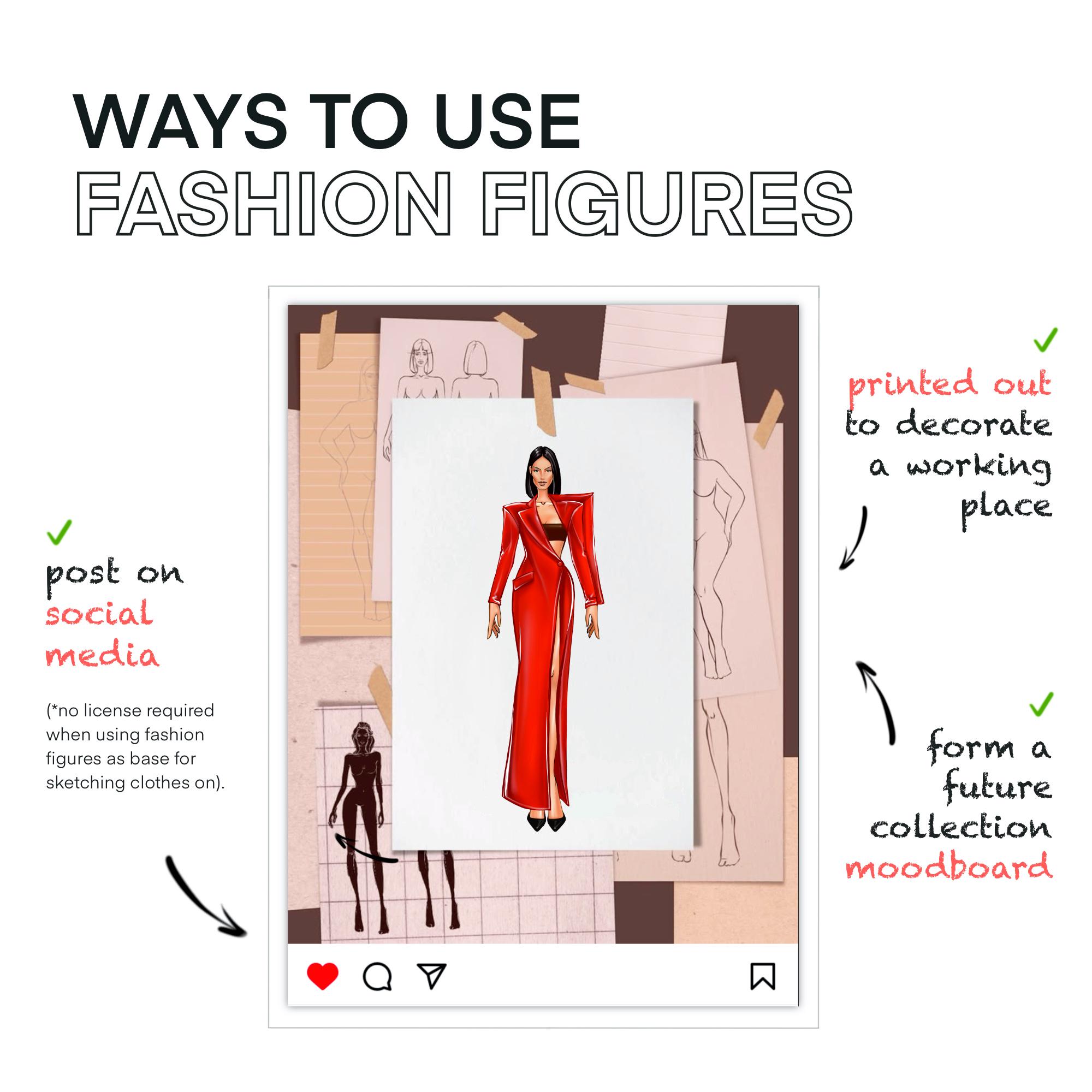 Design Ready Fashion Figure Template | Croquis Female Body Shapes ...