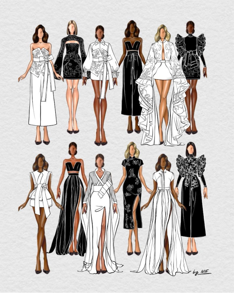 Procreate Design Template | Figure Drawing Art Tool | Fashion Figures ...