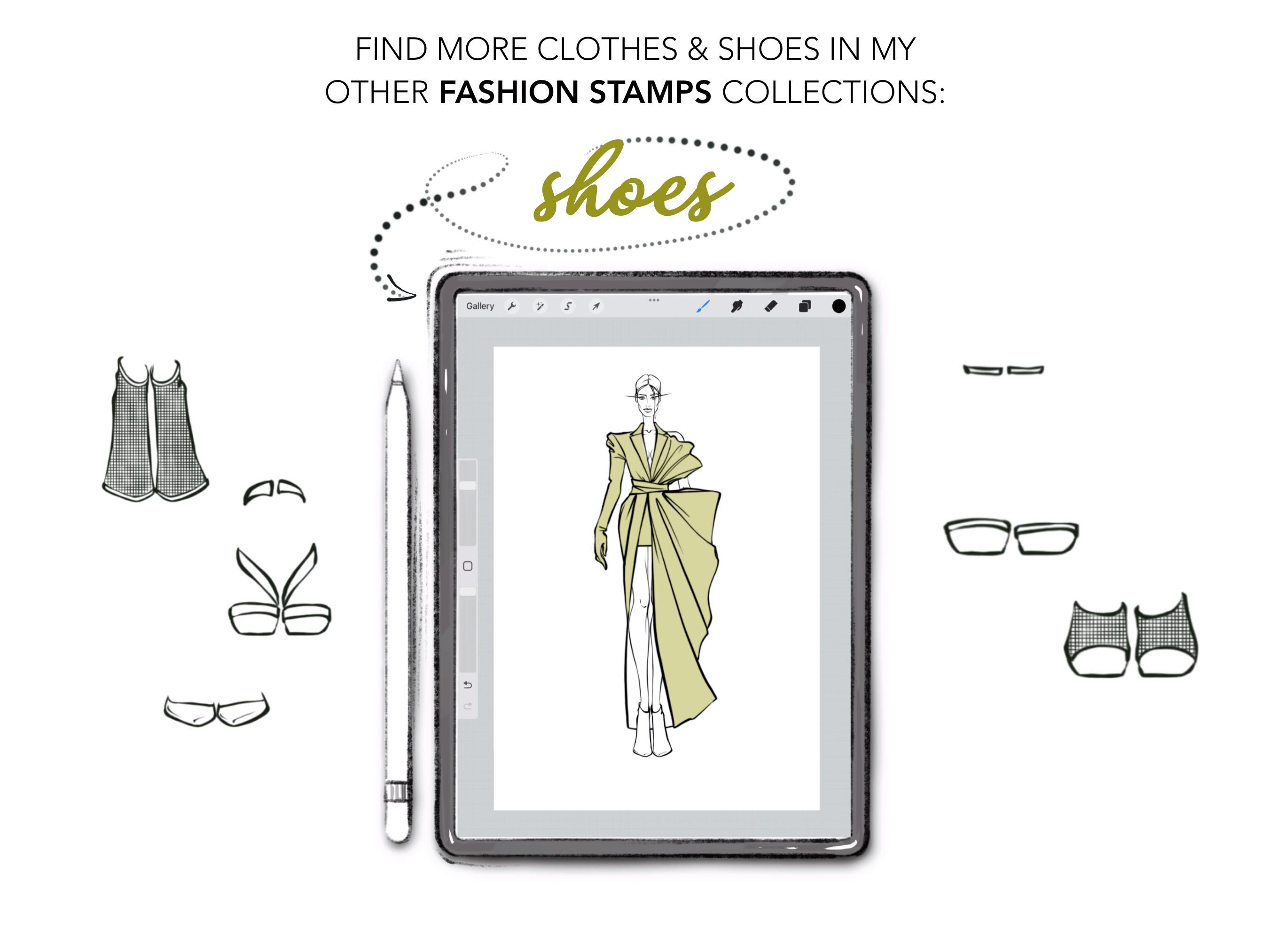 Procreate Brushes Croquis Procreate With Clothes jackets Stamps for ...