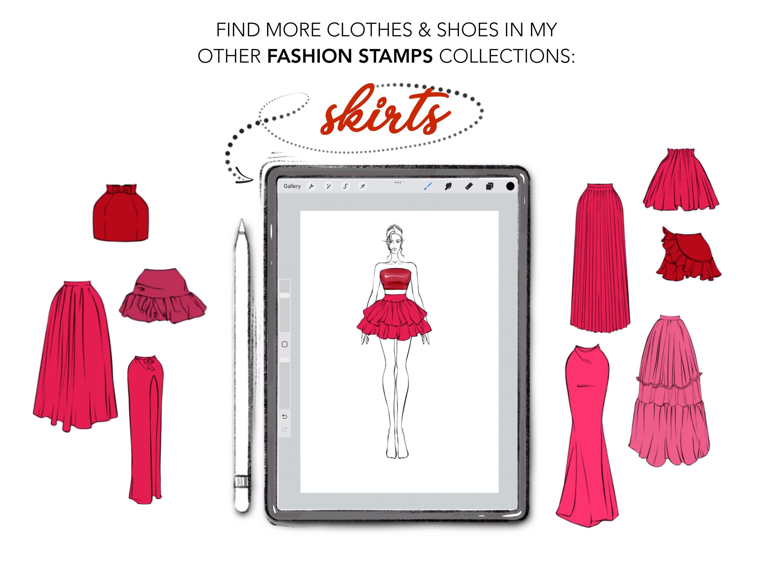 Procreate Brushes Croquis Procreate With Clothes jackets Stamps for ...