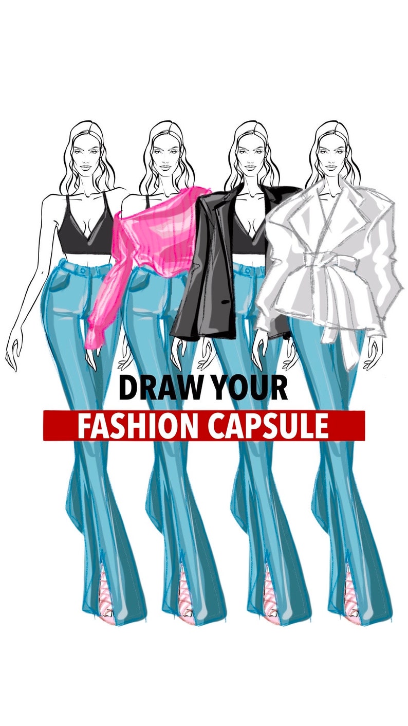 Walking Female Fashion Croquis Template: Procreate & Printable Figure ...