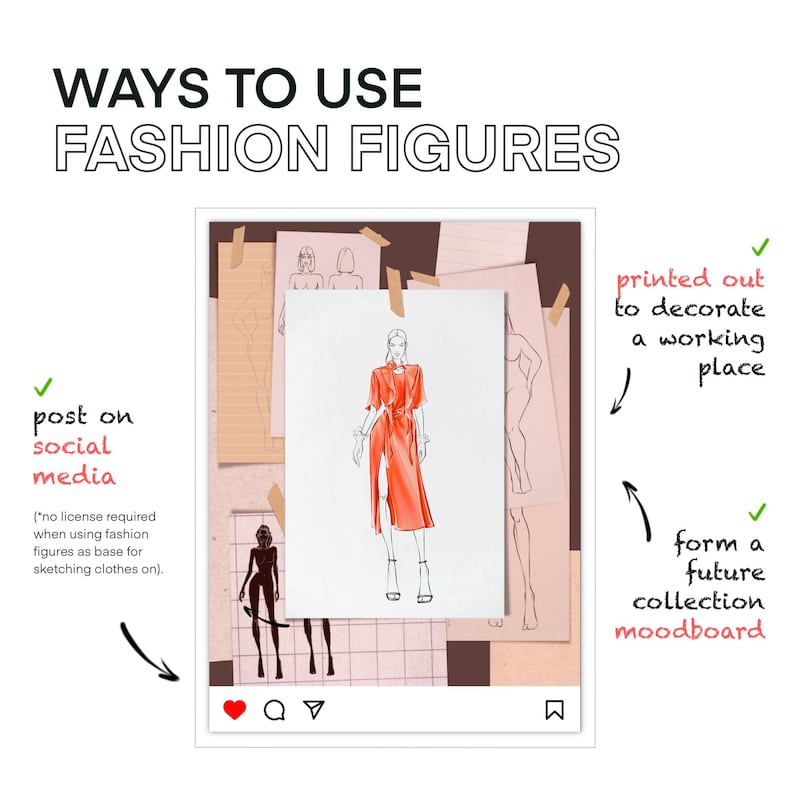 Fashion Figure Templates: WALKING and STANDING Designer Croquis ...