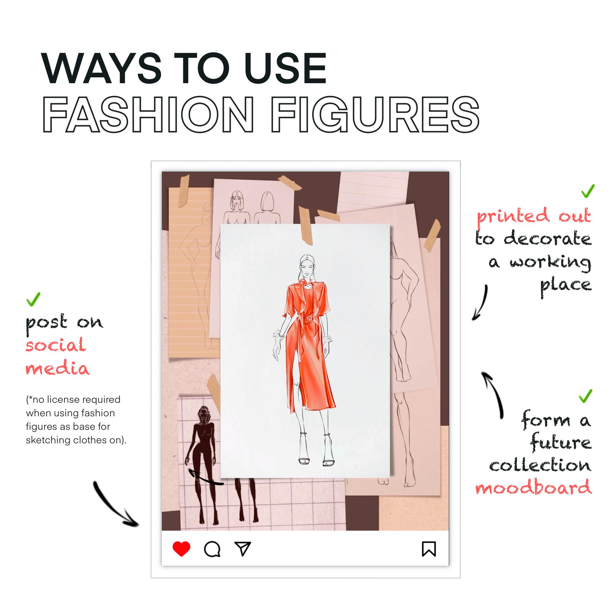 Fashion Figure Templates: WALKING and STANDING Designer Croquis ...