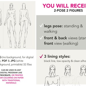 Fashion Figure Templates: WALKING and STANDING Designer Croquis ...