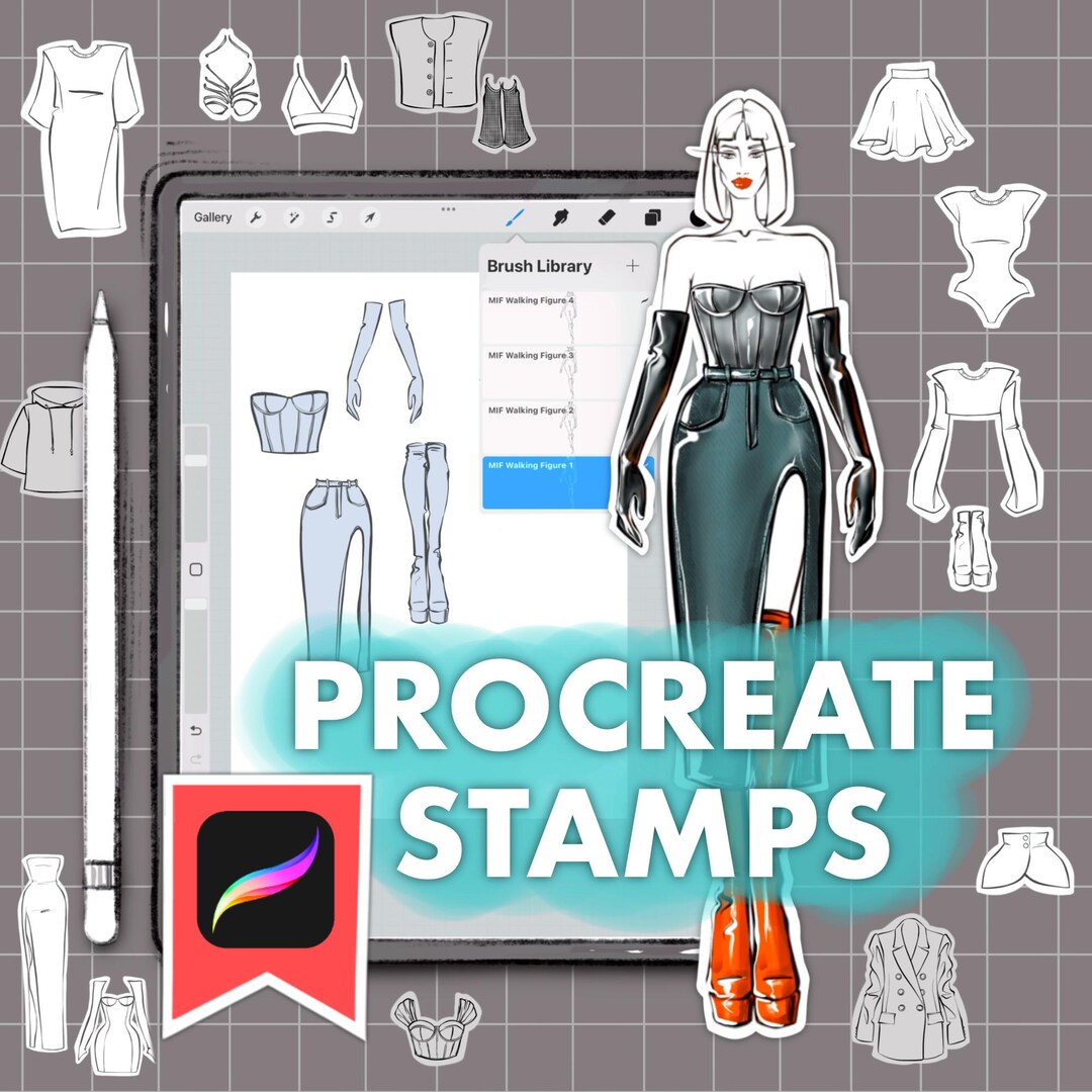 50 Clothing Mockups Digital Painting Brush Packs | How to Draw Apparel ...