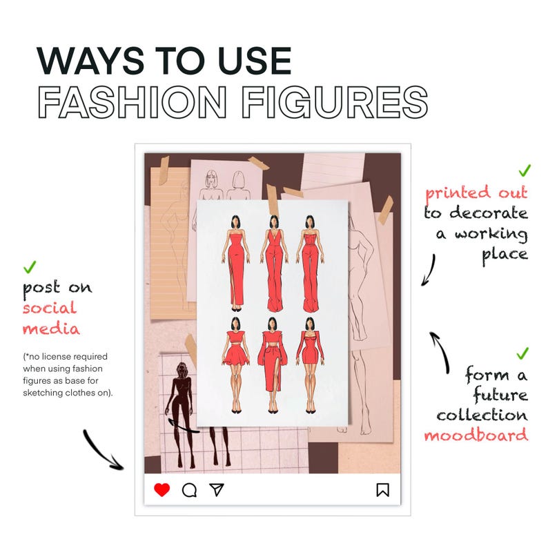 Female Figure Template - Procreate Croquis | Fashion Template & Fashion ...