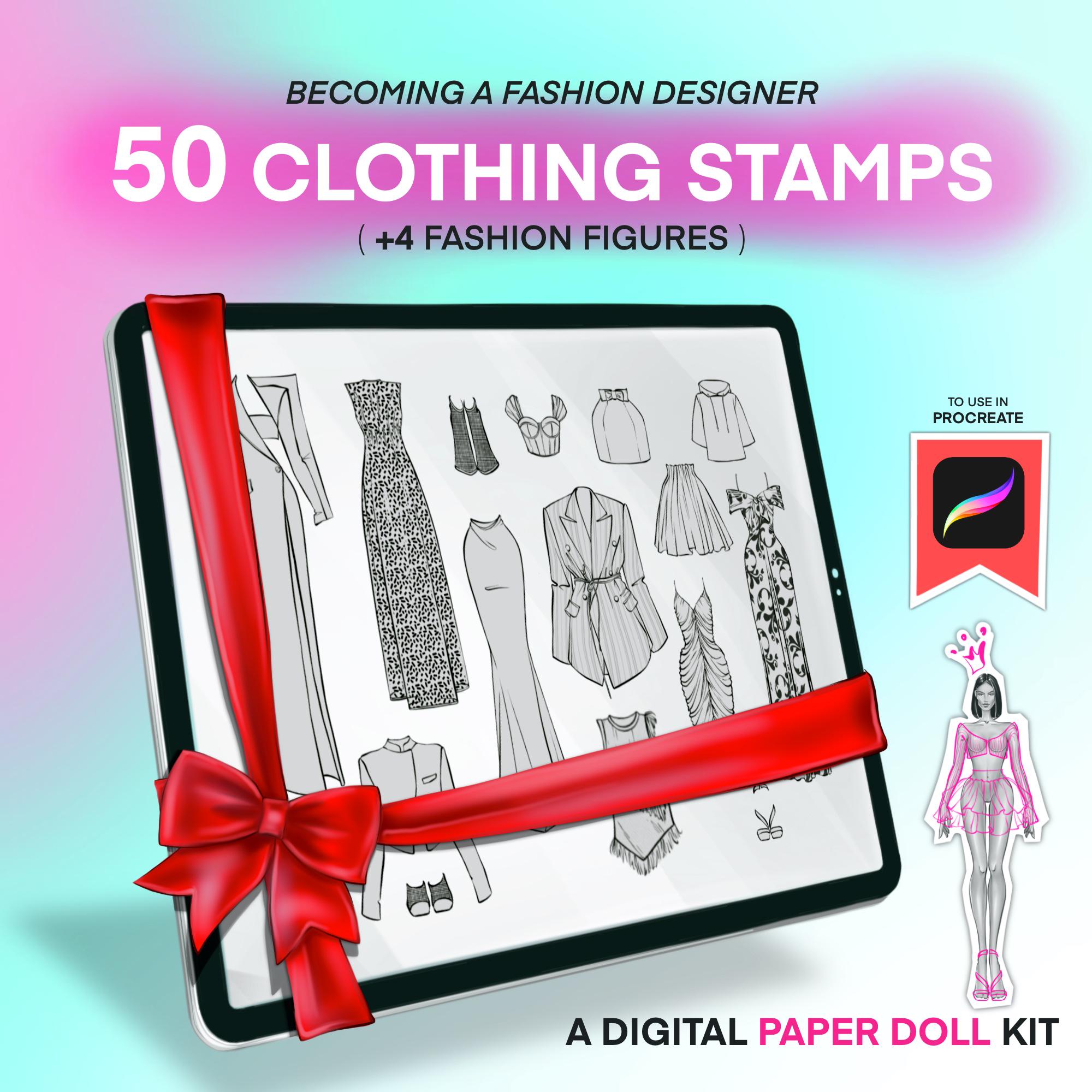 50 Clothing Mockups Digital Painting Brush Packs | How to Draw Apparel ...
