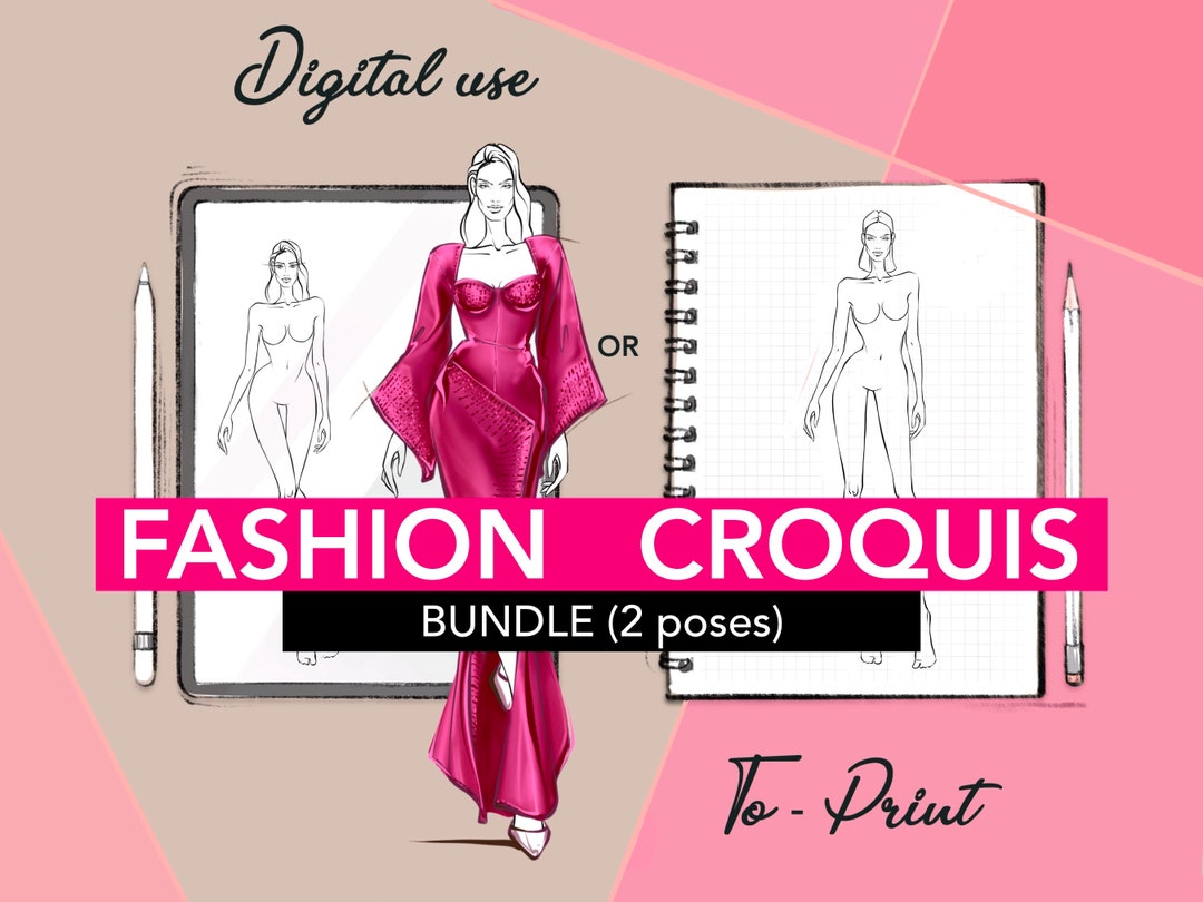 Fashion Figure Templates: WALKING and STANDING Designer Croquis ...