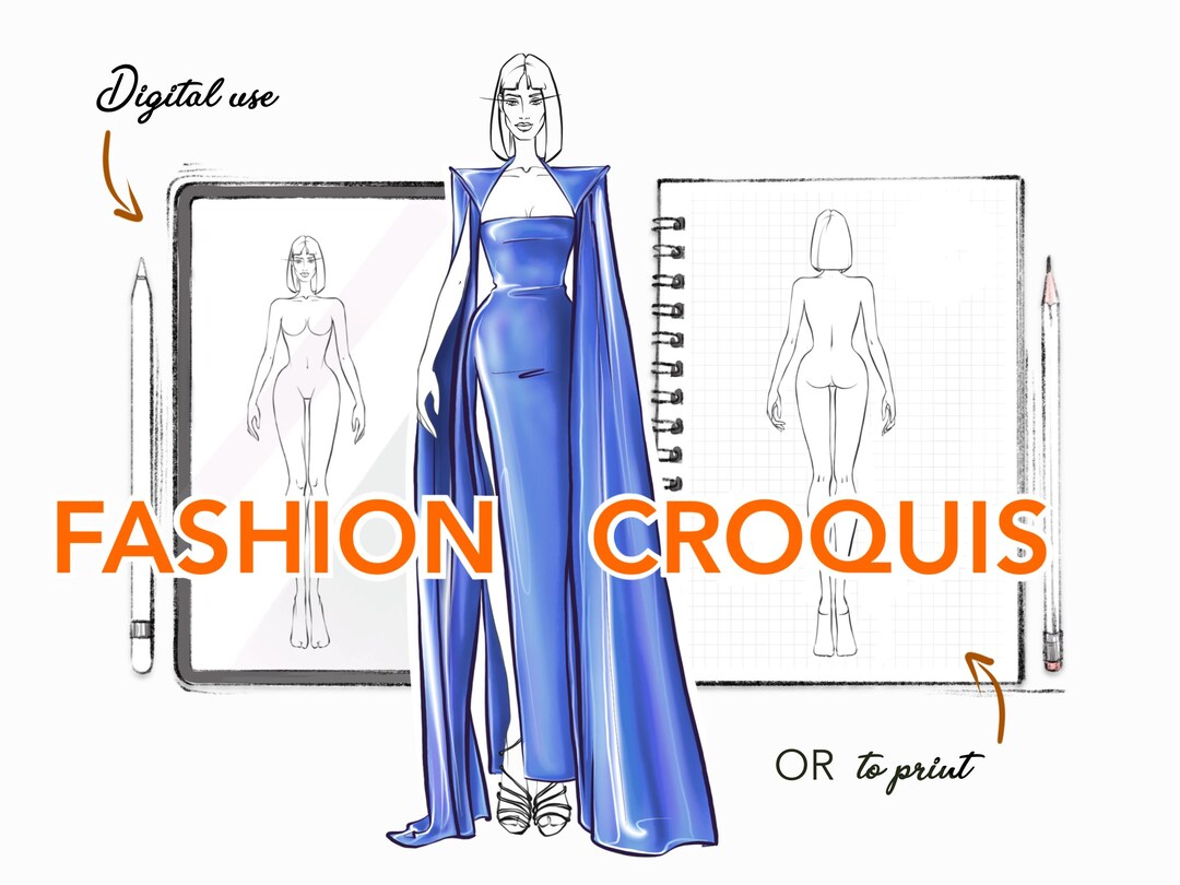 Fashion Figure Sketch Procreate Design Ready Fashion Figure Template ...