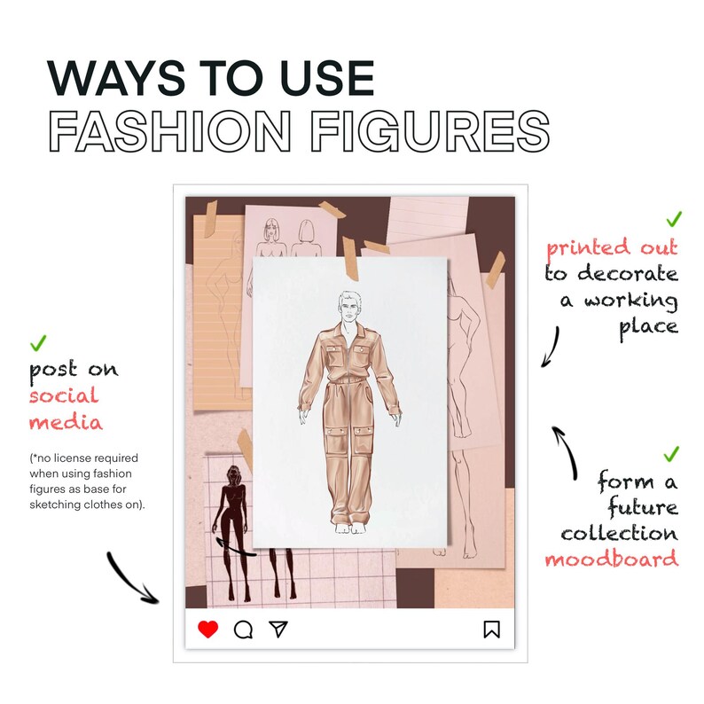 Male Fashion Croquis Procreate Stamps | Fashion Templates for Procreate ...